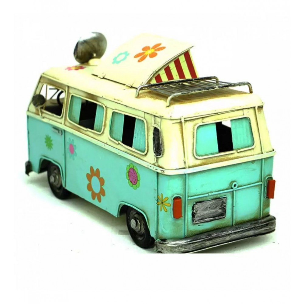 Nostalji Camper Van Classic Vosvos Araba Karavan Yeşil renk